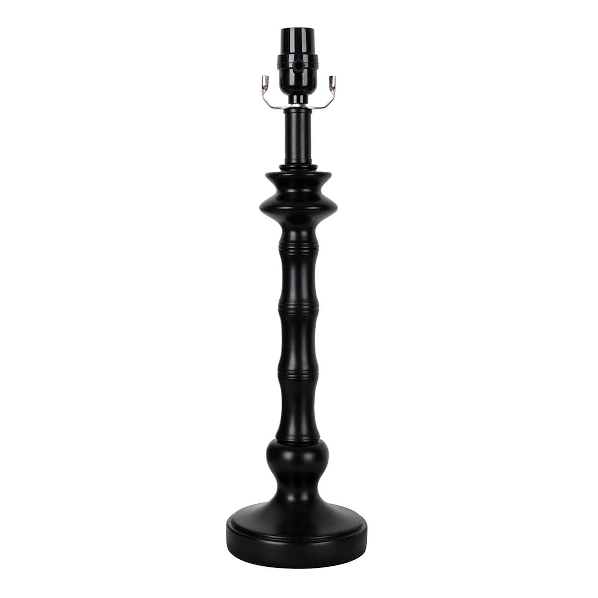 Black Wooden Spindle Buffet Lamp Base, 19"