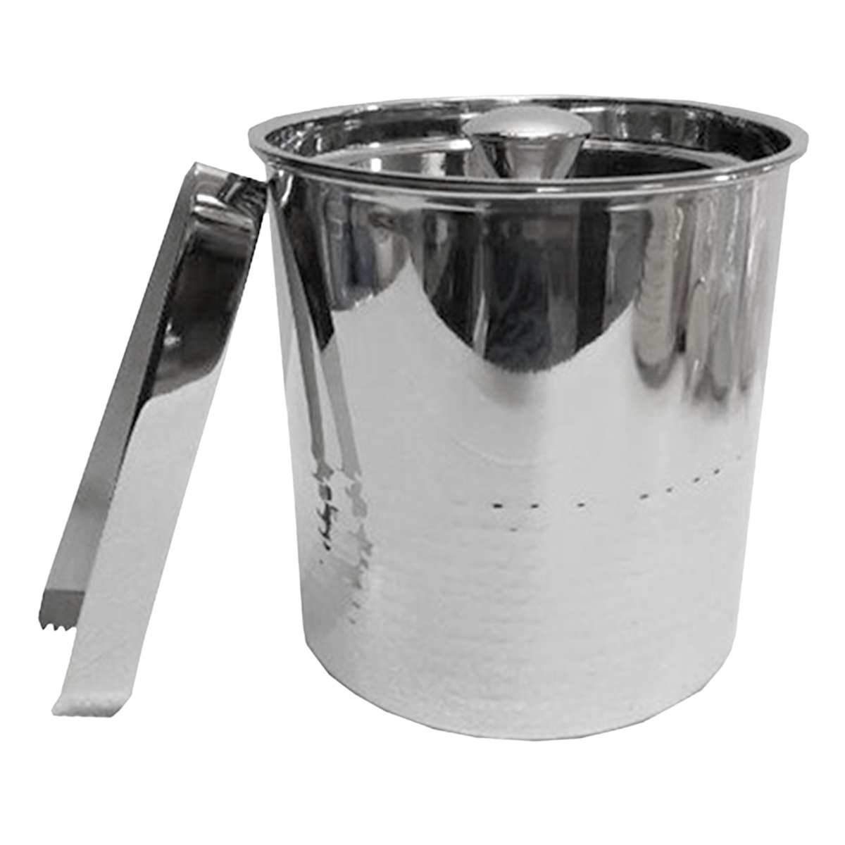 Hammered Silver Metal Ice Bucket