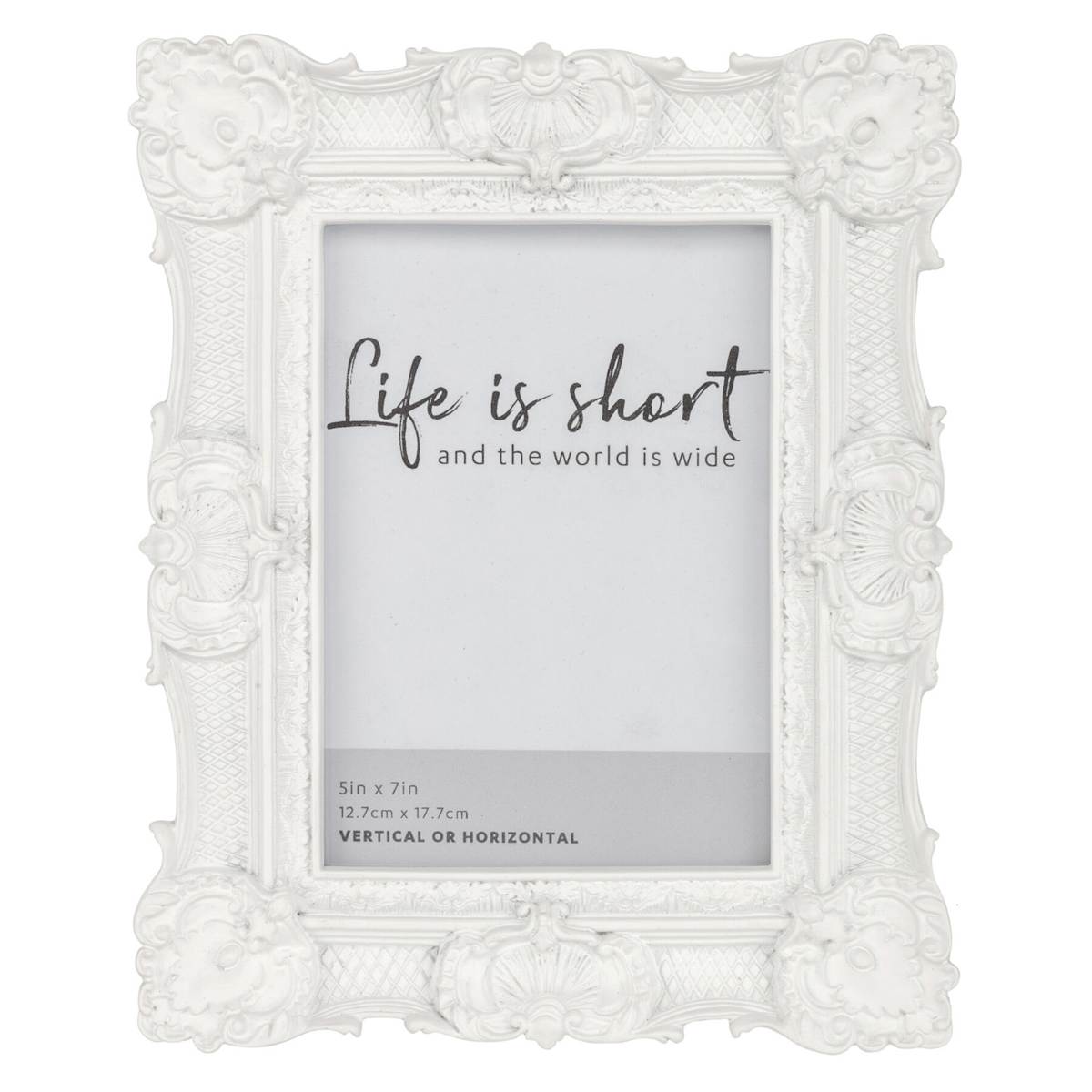White Ornate Tabletop Picture Frame, 5x7