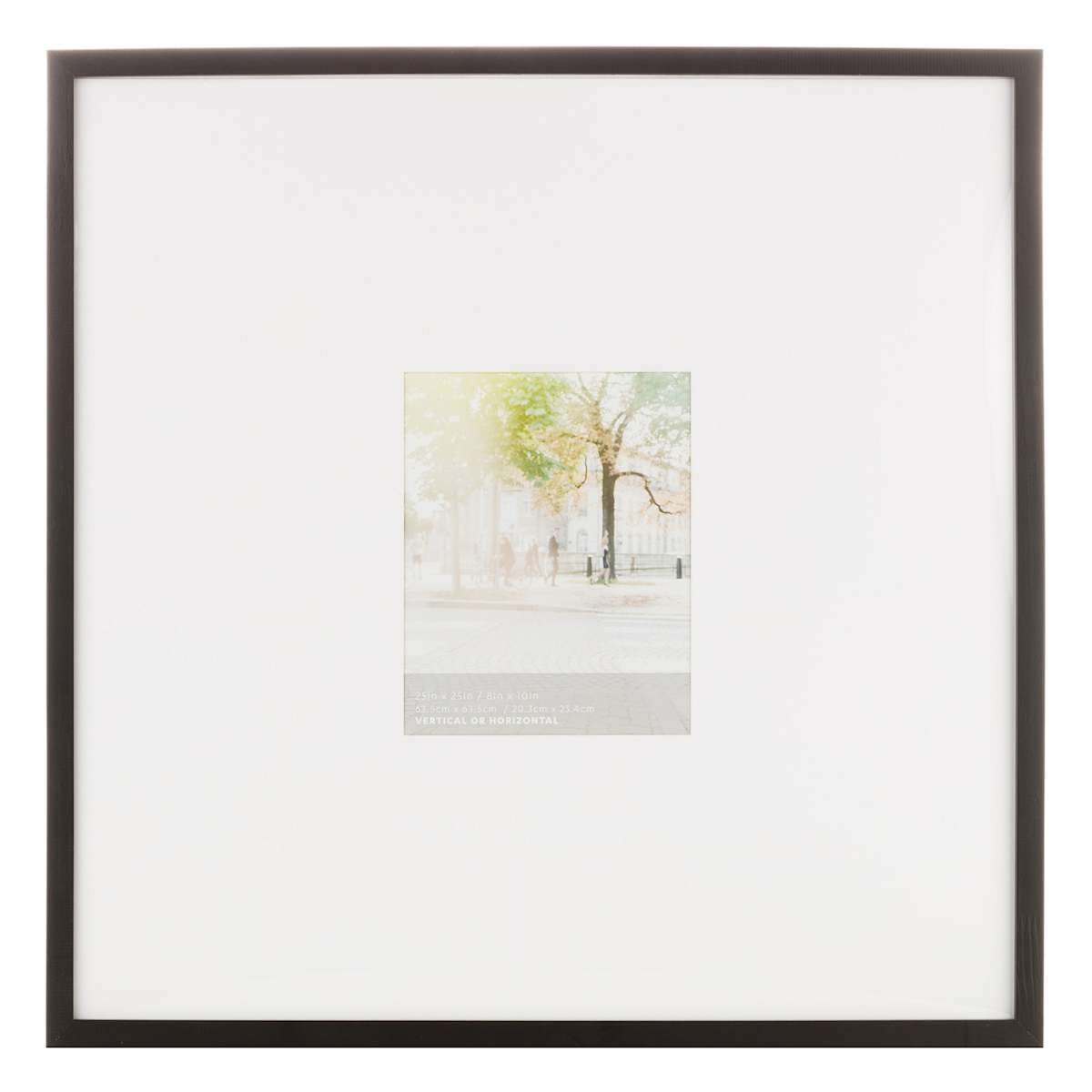 25x25 Matted to 8x10 Wall Frame, Black