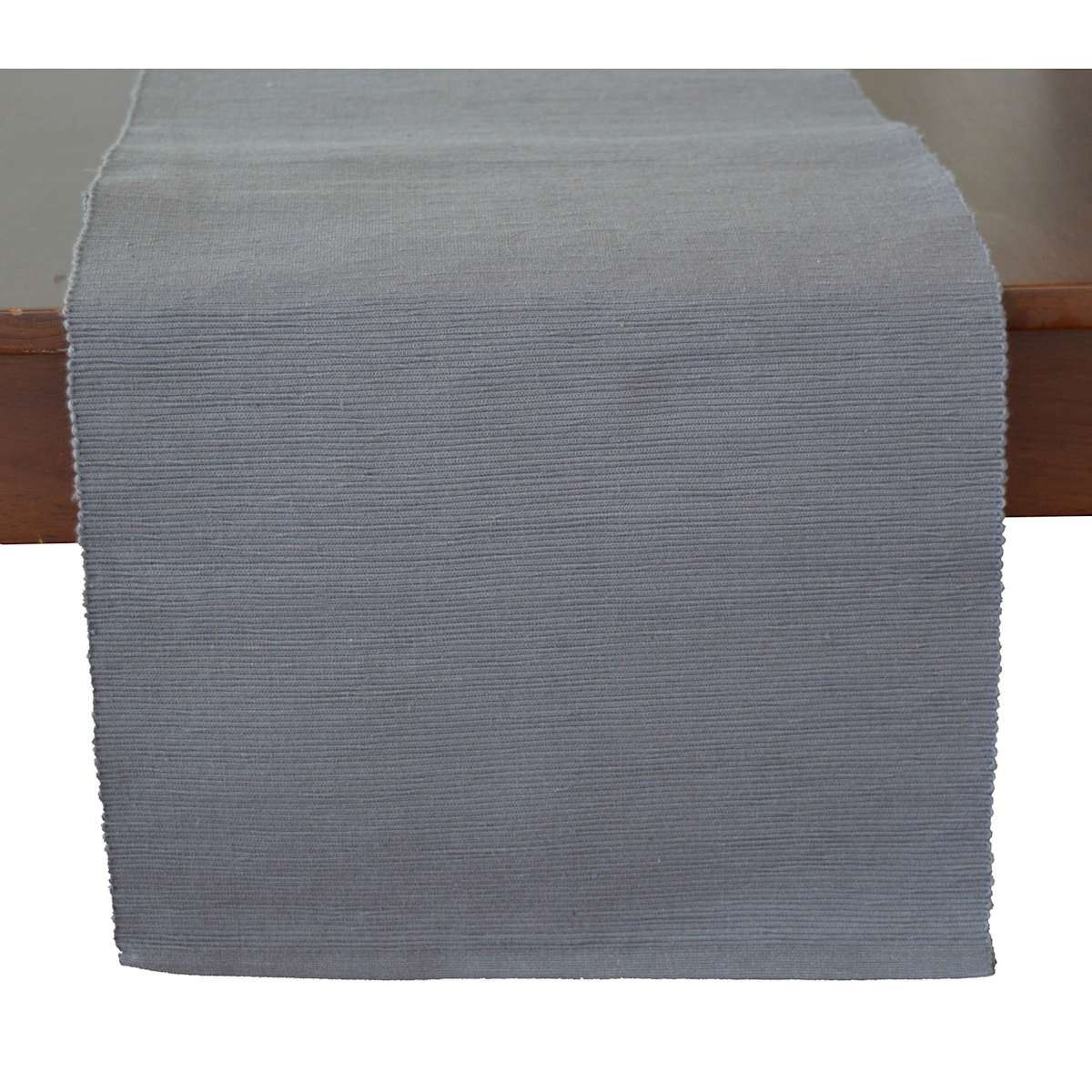 Dark Grey Ribbed Table Runner, 72"