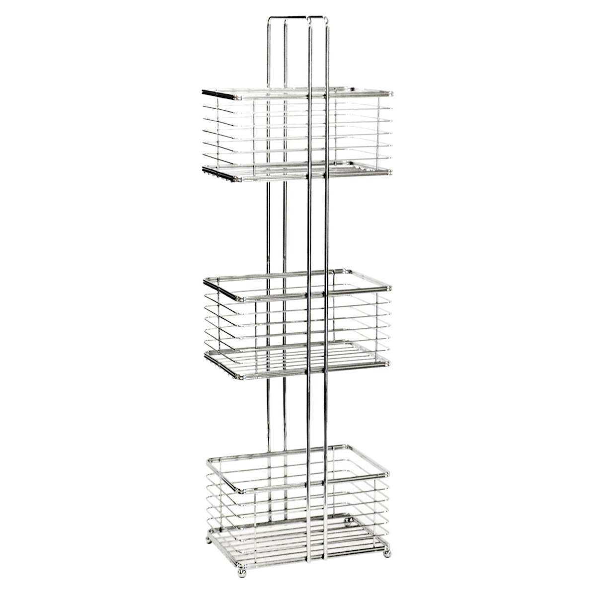 3-Tier Manhattan Grey Metal Wire Storage Stand