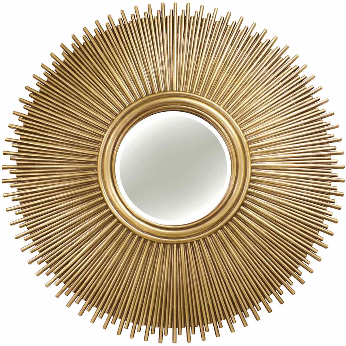 Sunburst Polyurethane Soft Gold Round Wall Mirror 49