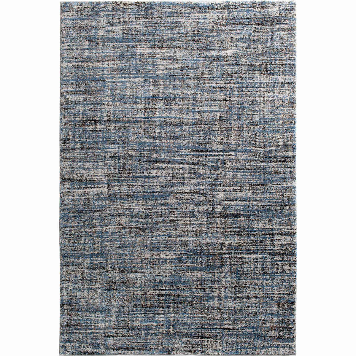 (A410) Strato Hatchure Blue Woven Shag Accent Rug, 3x5