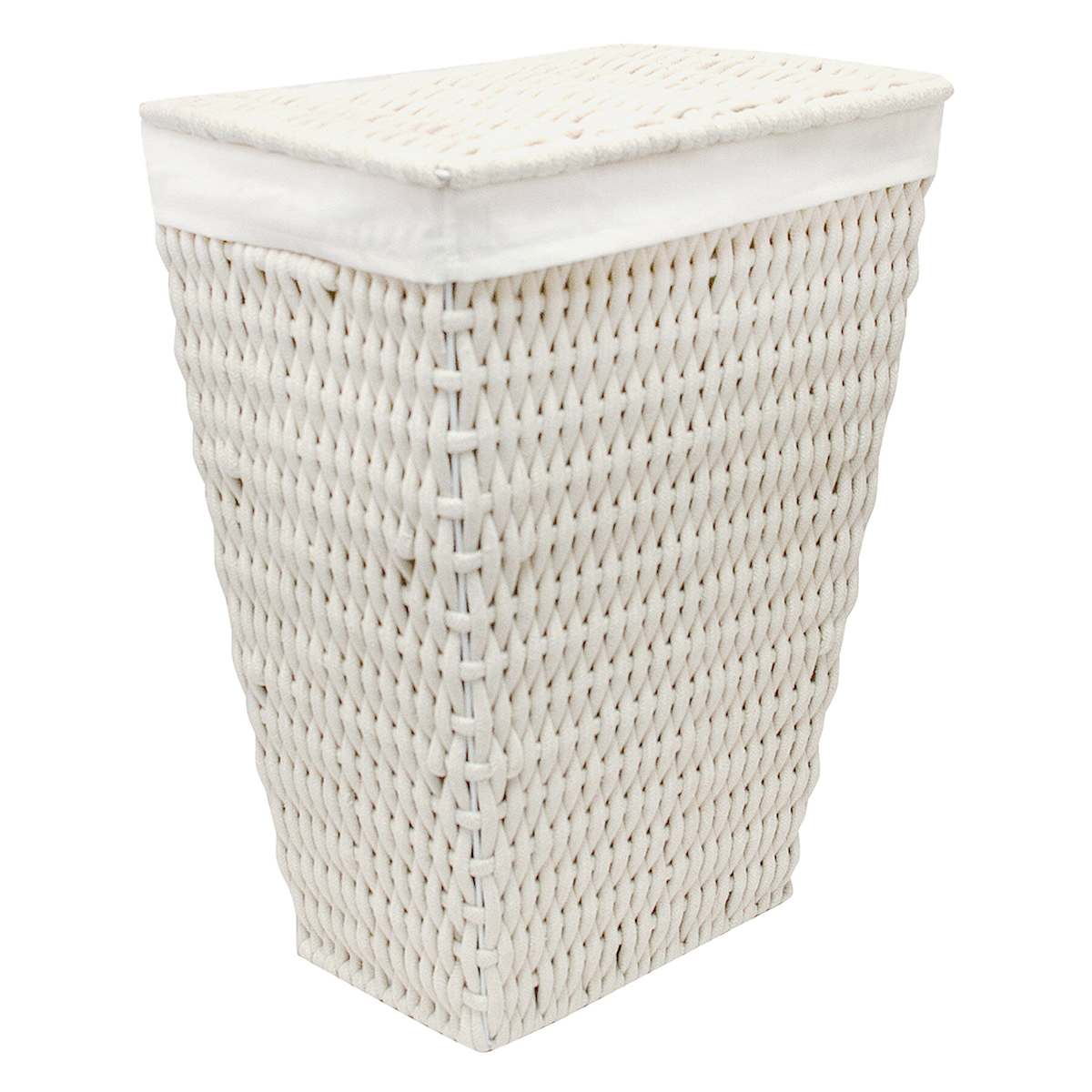 Cotton Rope Laundry Hamper with Removeable Liner White