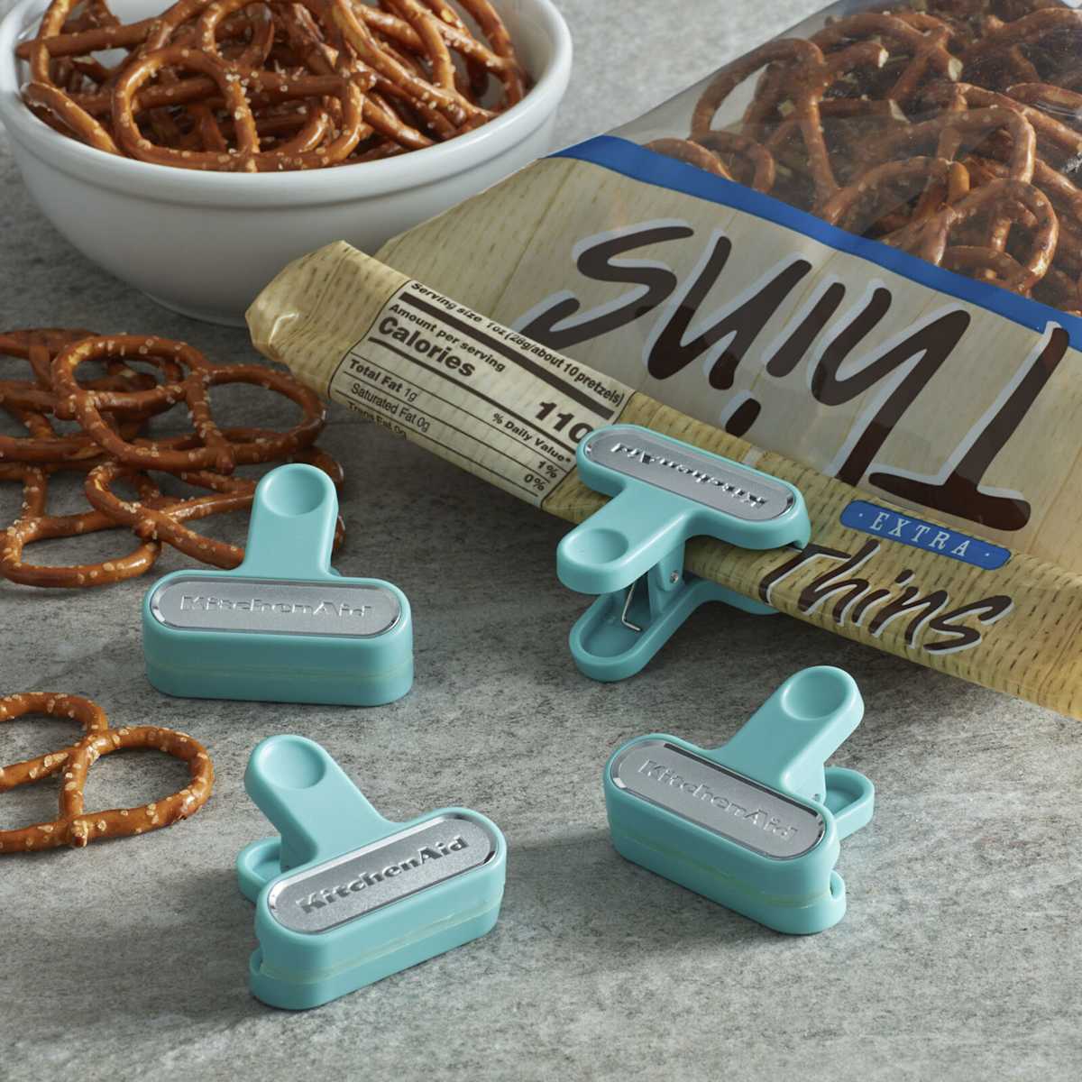 KitchenAid Small Bag Clips, Aqua Sky