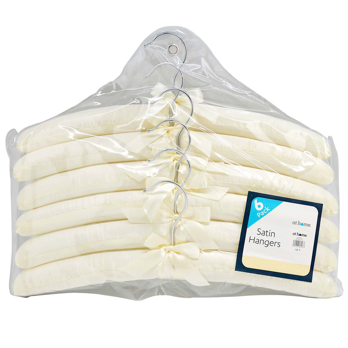 6-Piece Satin Hangers, Ivory