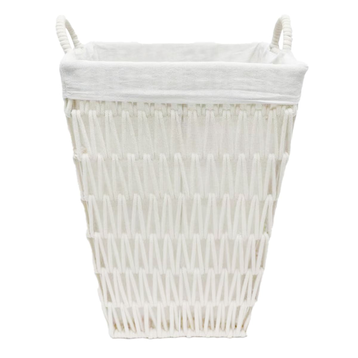 Cotton Rope Laundry Hamper White | At Home