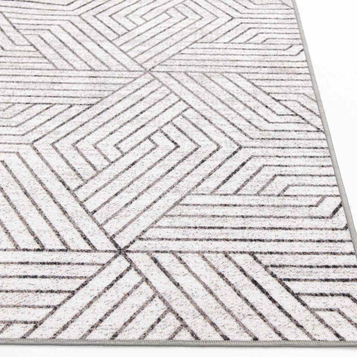(D584) Venus Grey Geometric Area Rug, 5x7
