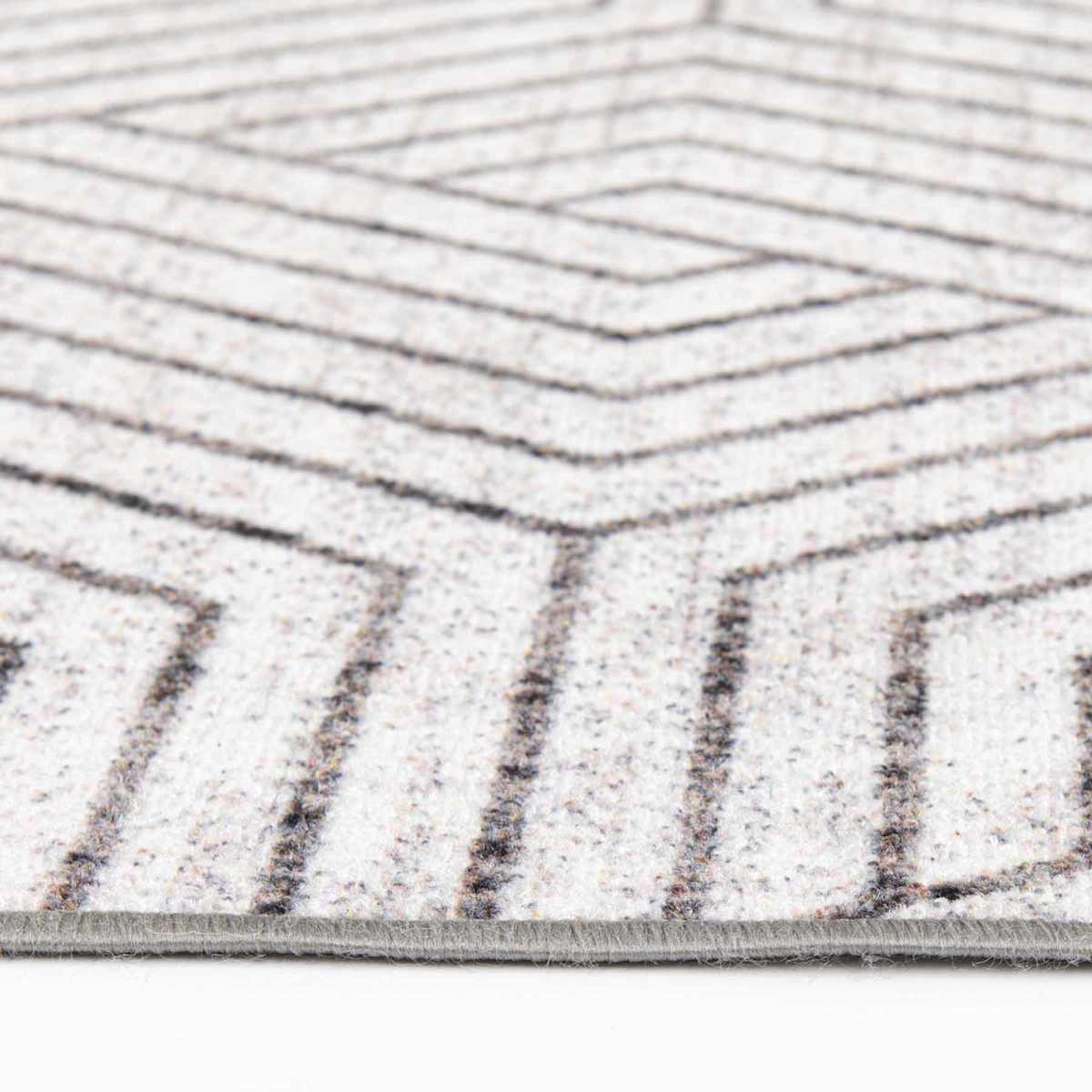 (D584) Venus Grey Geometric Area Rug, 5x7