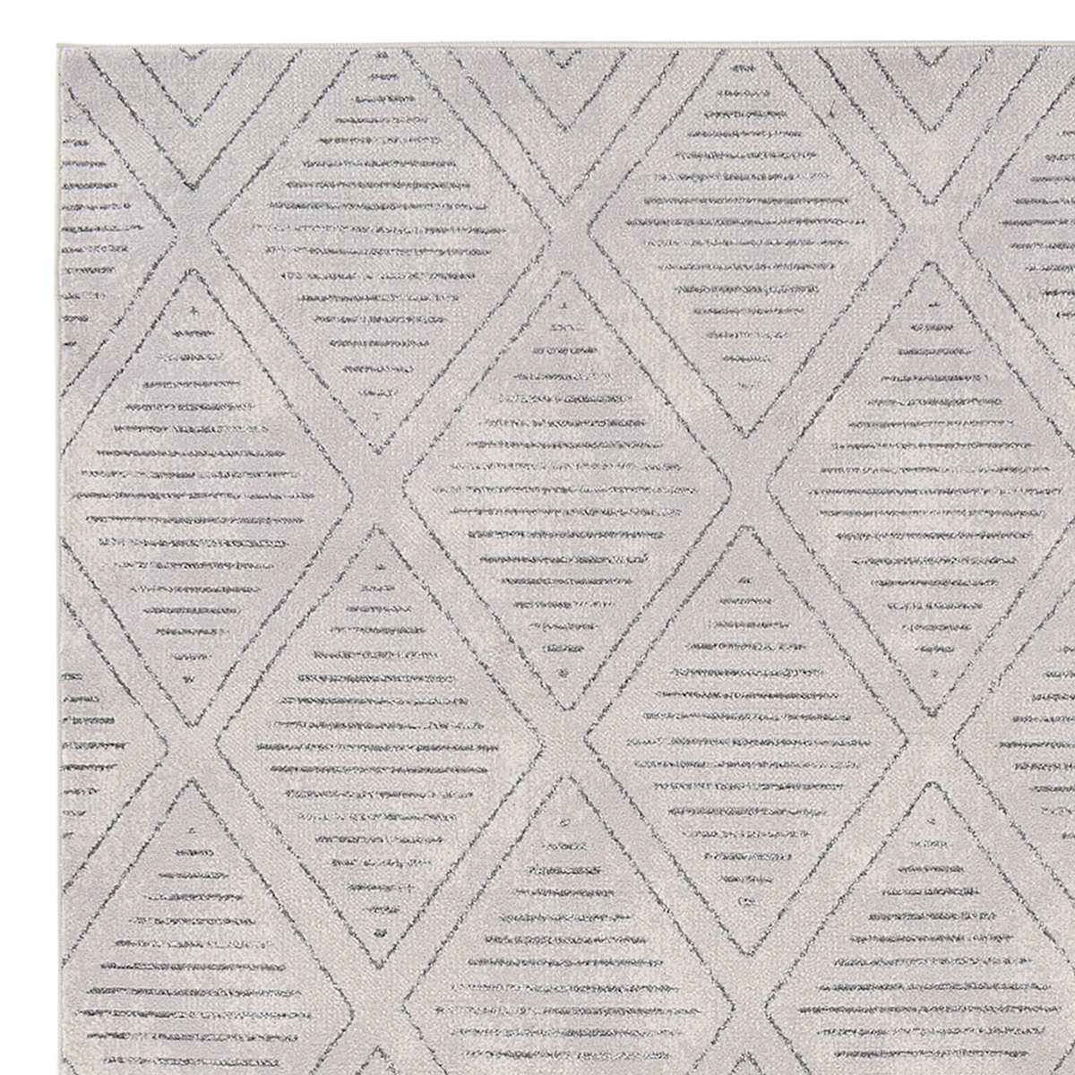 Cleo White and Grey Diamond Design Accent Rug 3x5 | At Home