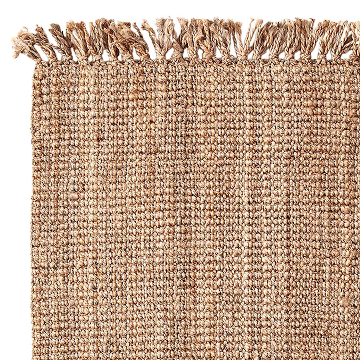 (B485) Honeybloom Jute Boucle Fringe Accent Rug, 3x5