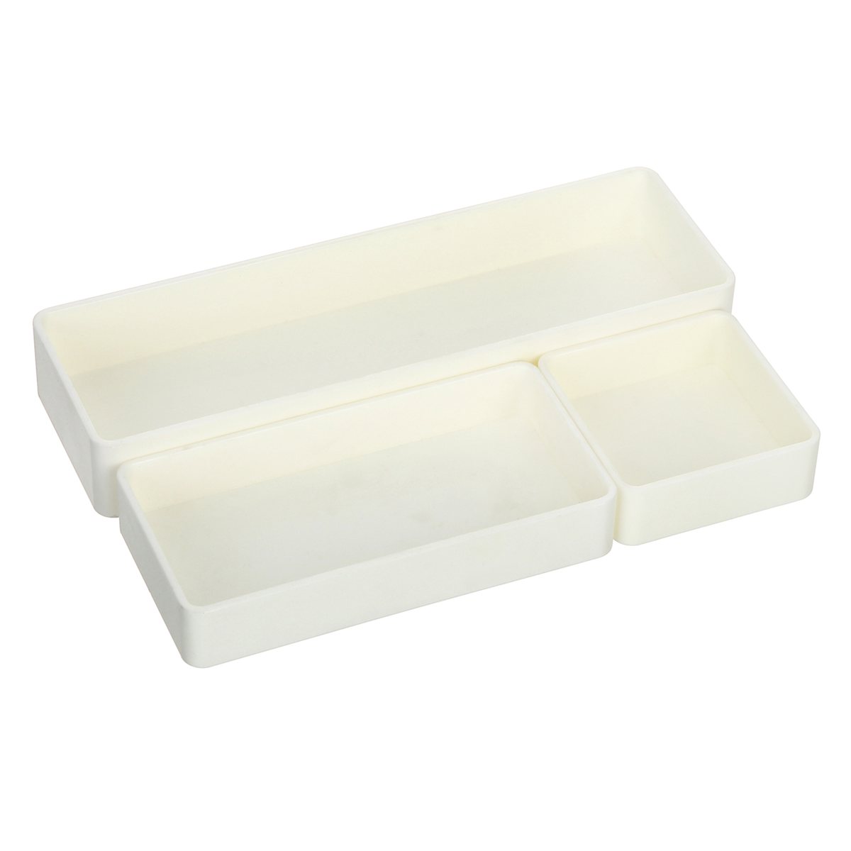 3-Piece Stackable Organization Set, White