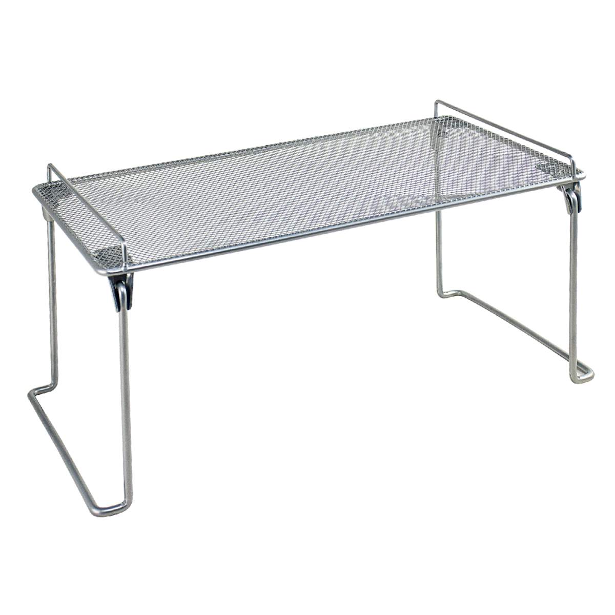 Silver Metal Stackable Storage Rack