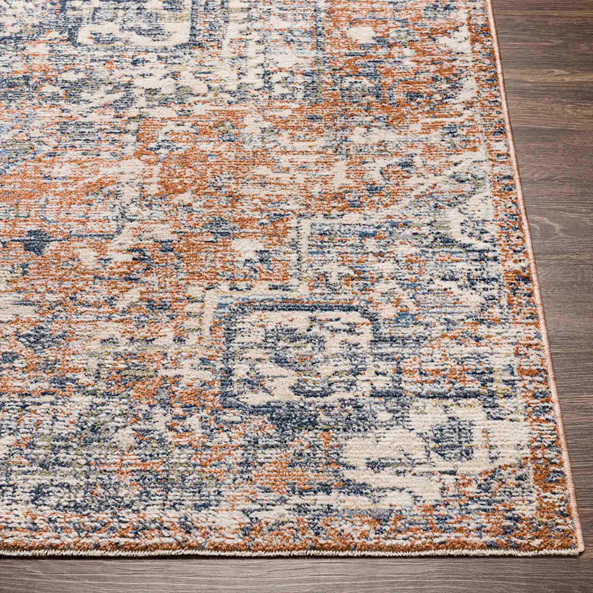 Amore Rust and Blue Medallion Area Rug 8x10 | Area Rugs | At Home