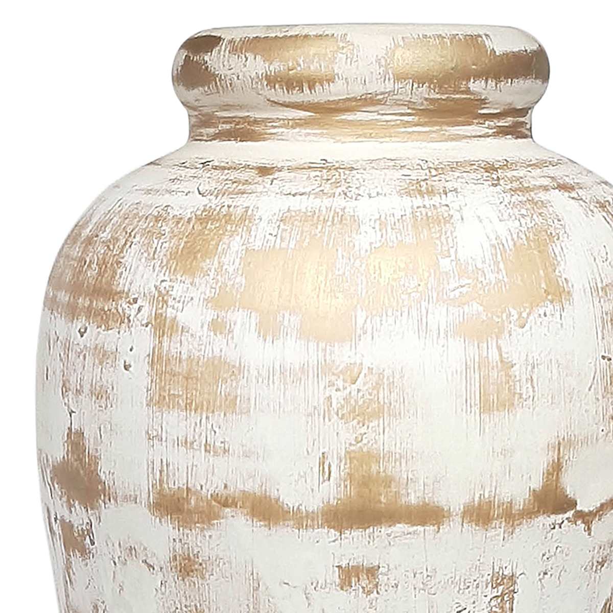 White Washed Metal Vase, 30.3"