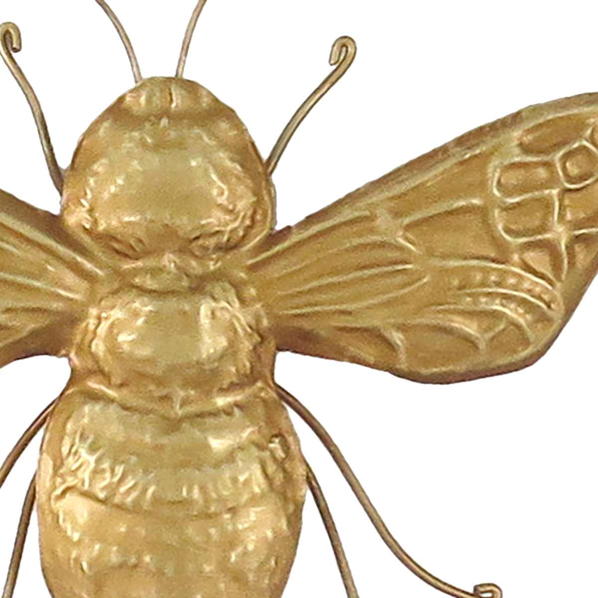 Honeybloom Gold Metal Bee Wall Decor, 13x10