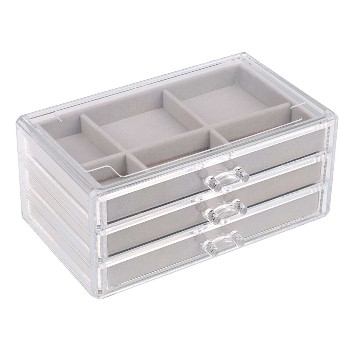 at Home 3 Tier Acrylic Drawer Jewelry Box