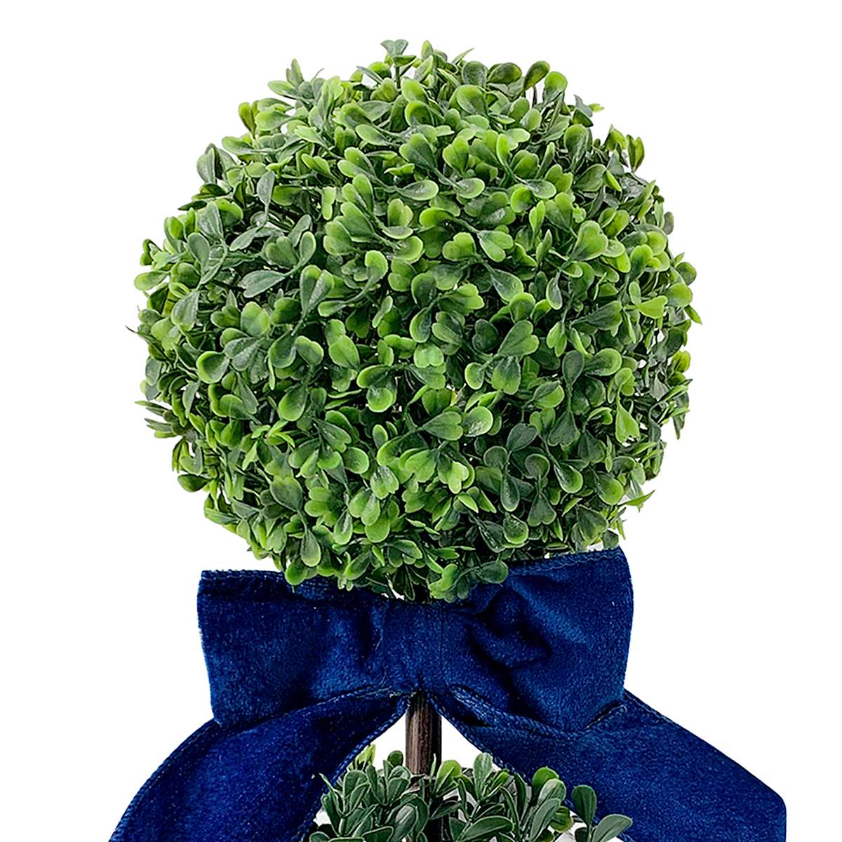 Providence Single Ball Boxwood Topiary in White Ceramic Pot, 16"