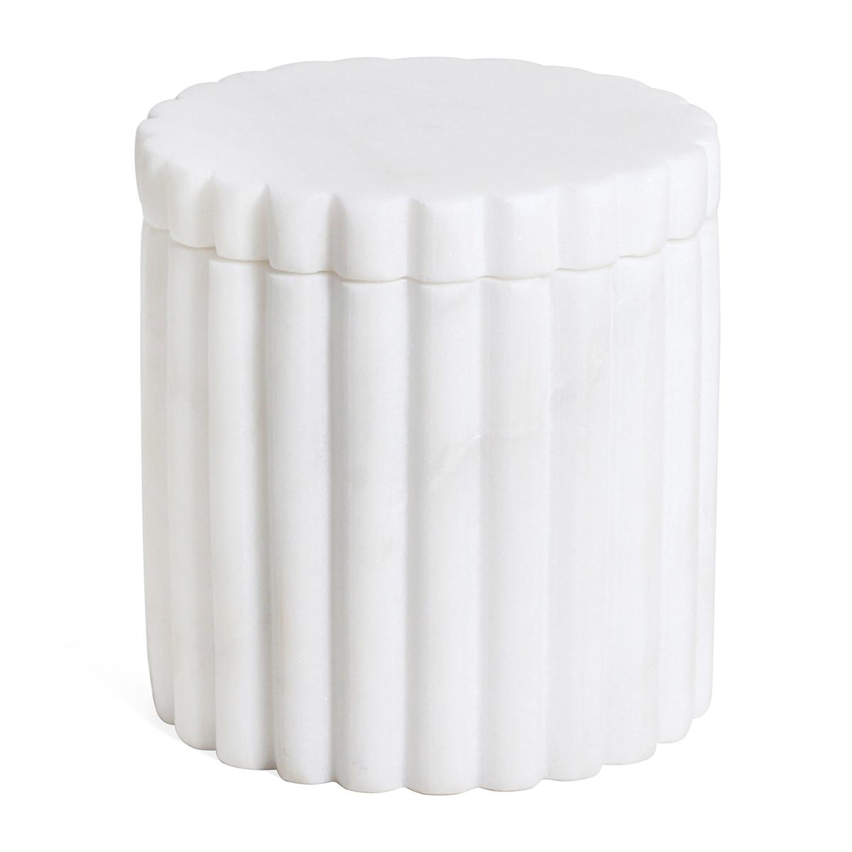 Store in style with this white ribbed marble box by Found & Fable. A ...