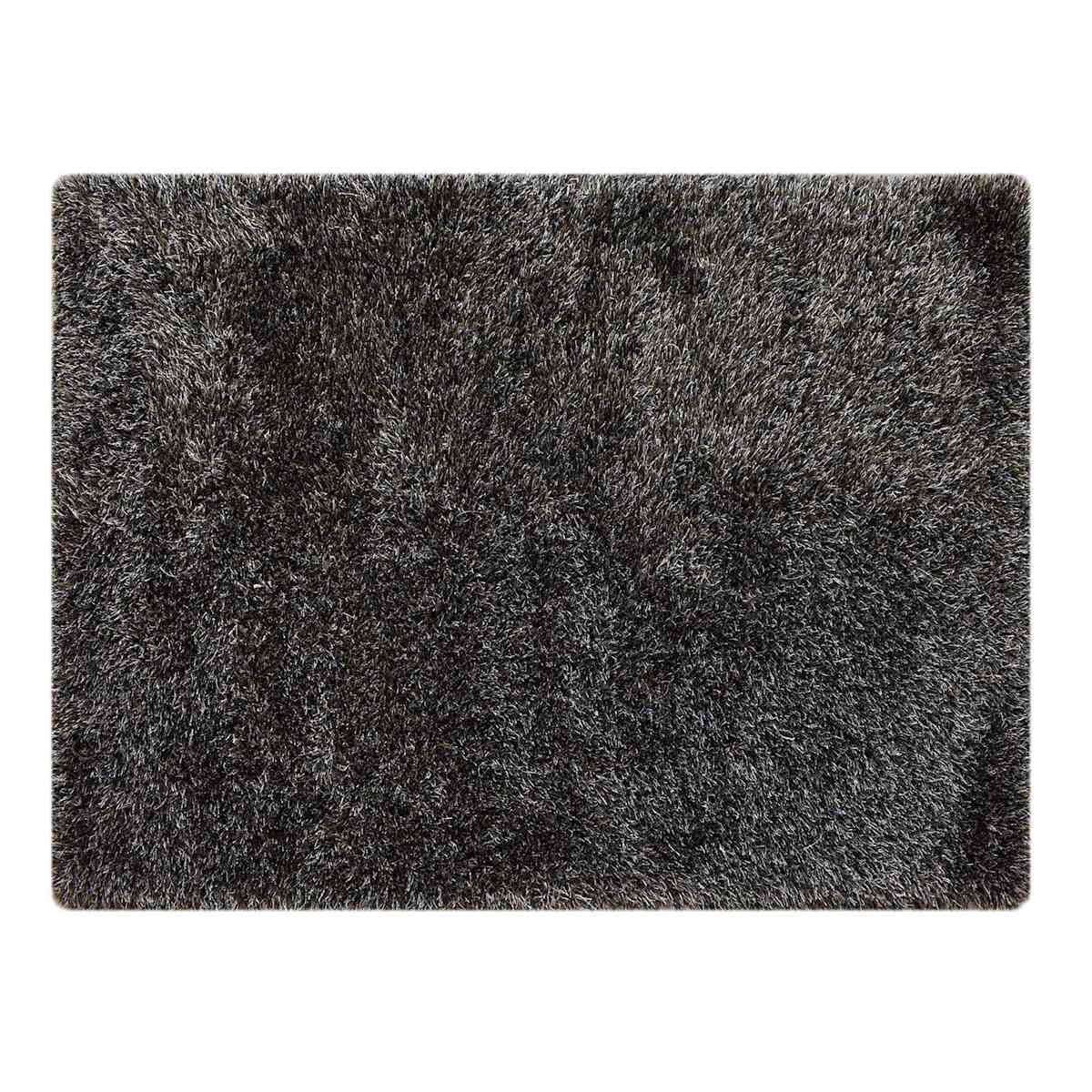 C198 Eve Silver and Black Shag Area Rug 4x7 | Shag Rugs | At Home