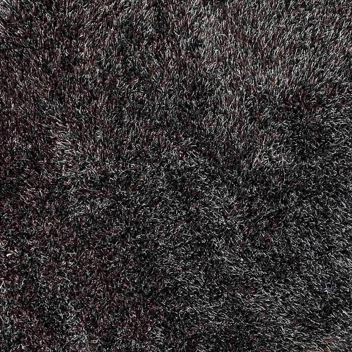 (C198) Eve Silver & Black Shag Area Rug, 6x9