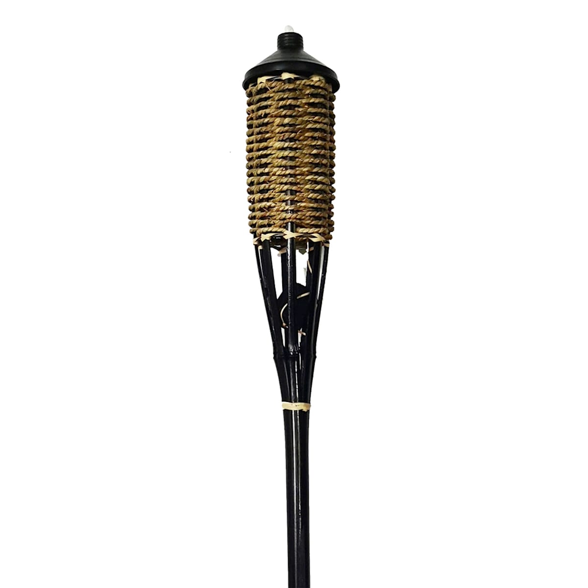 Woven Bamboo Rope Garden Torch, 60" | At Home