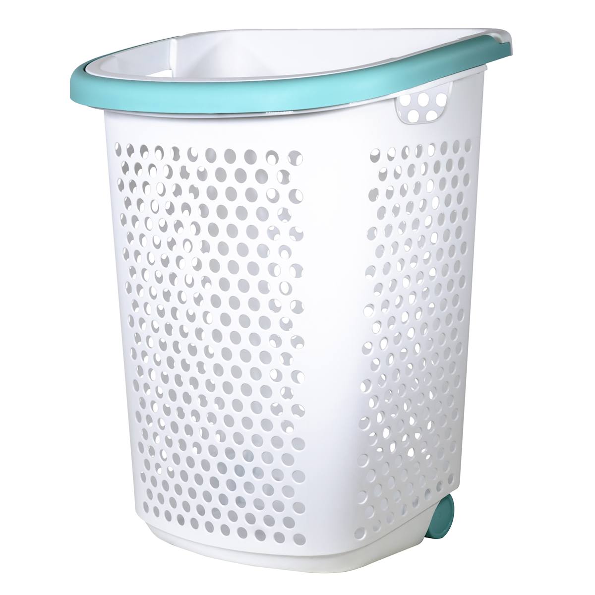 Home Logic Laundry Hamper with Wheels Blue White