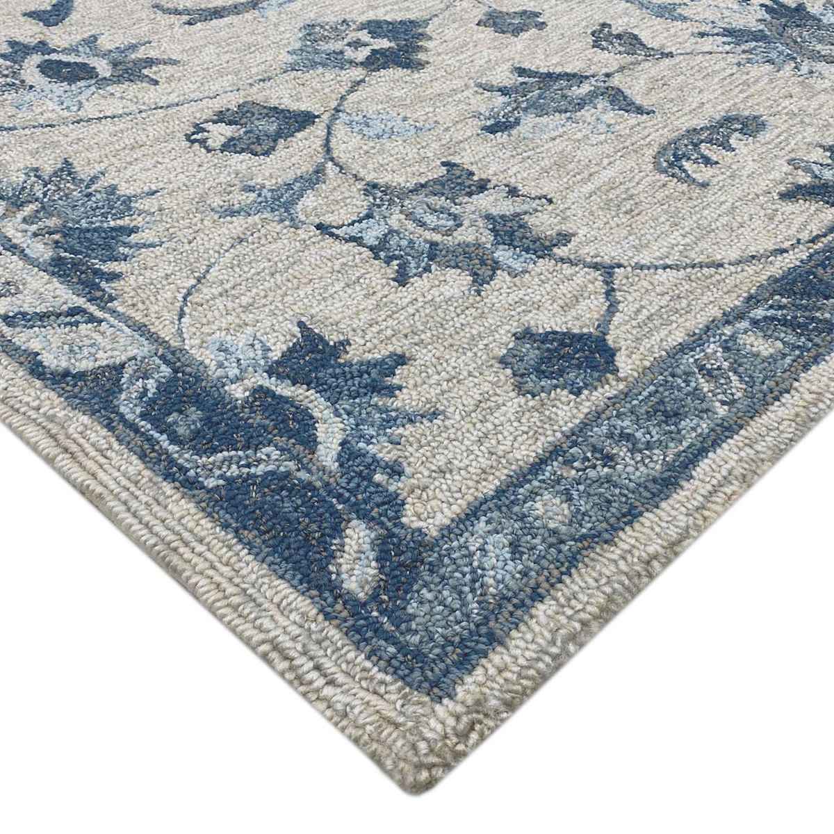Providence Tacoma Blue Floral Hooked Area Rug 8x10 | At Home