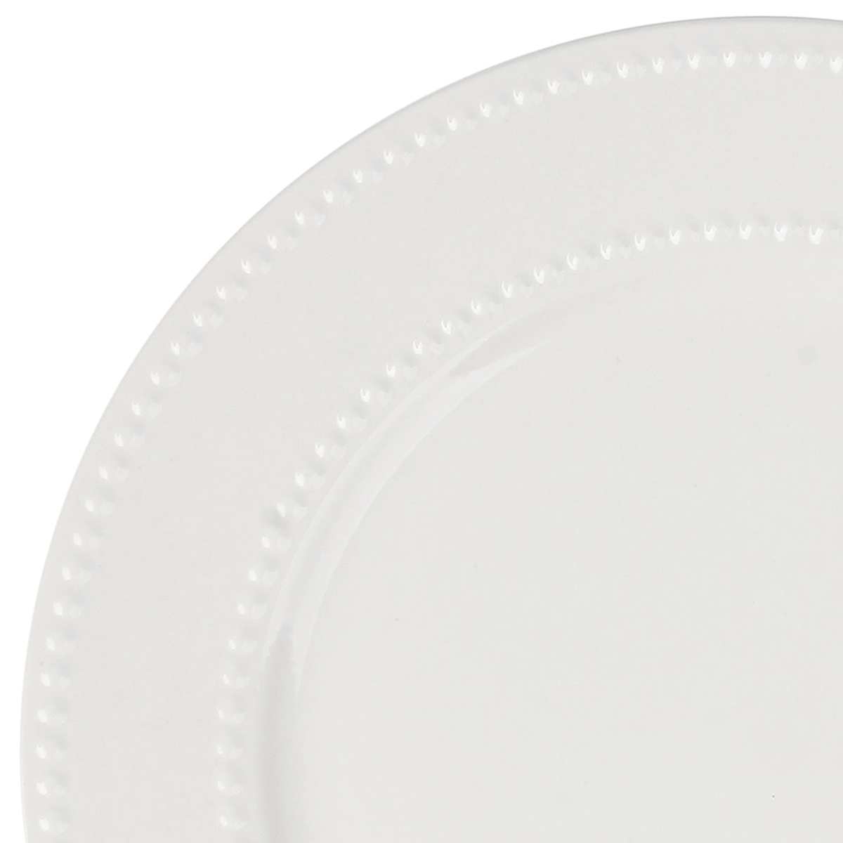 Providence White Beaded Dinner Plate
