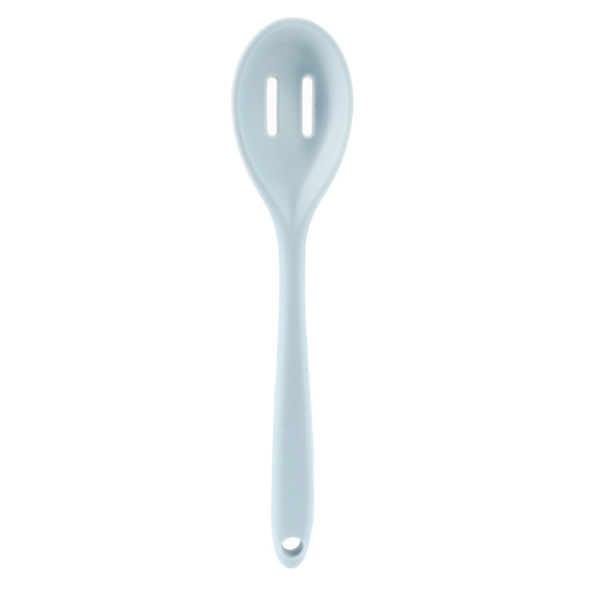 Mini Slotted Silicone Spoon, Light Blue