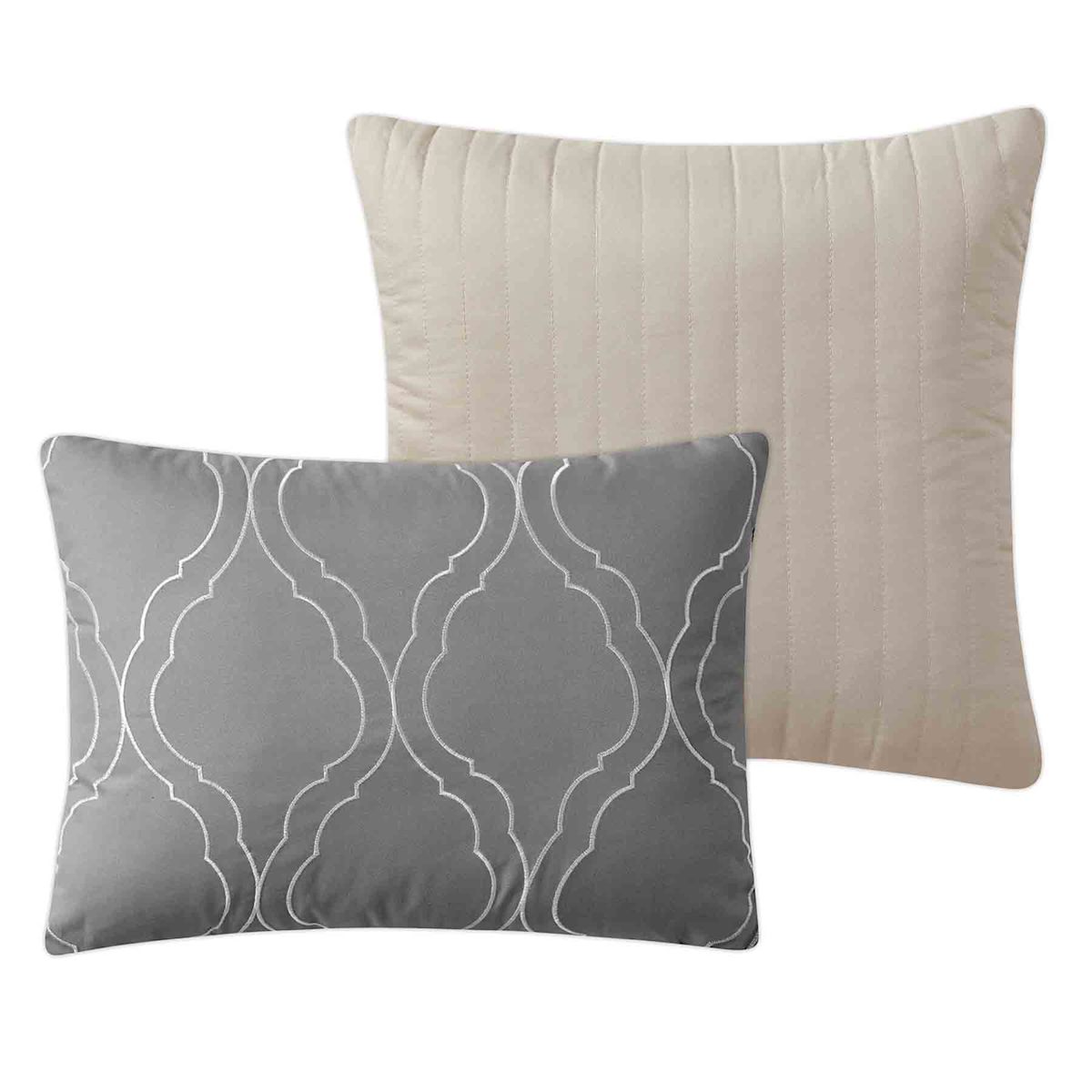 8-Piece Quinn Grey Essential Comforter Set, King