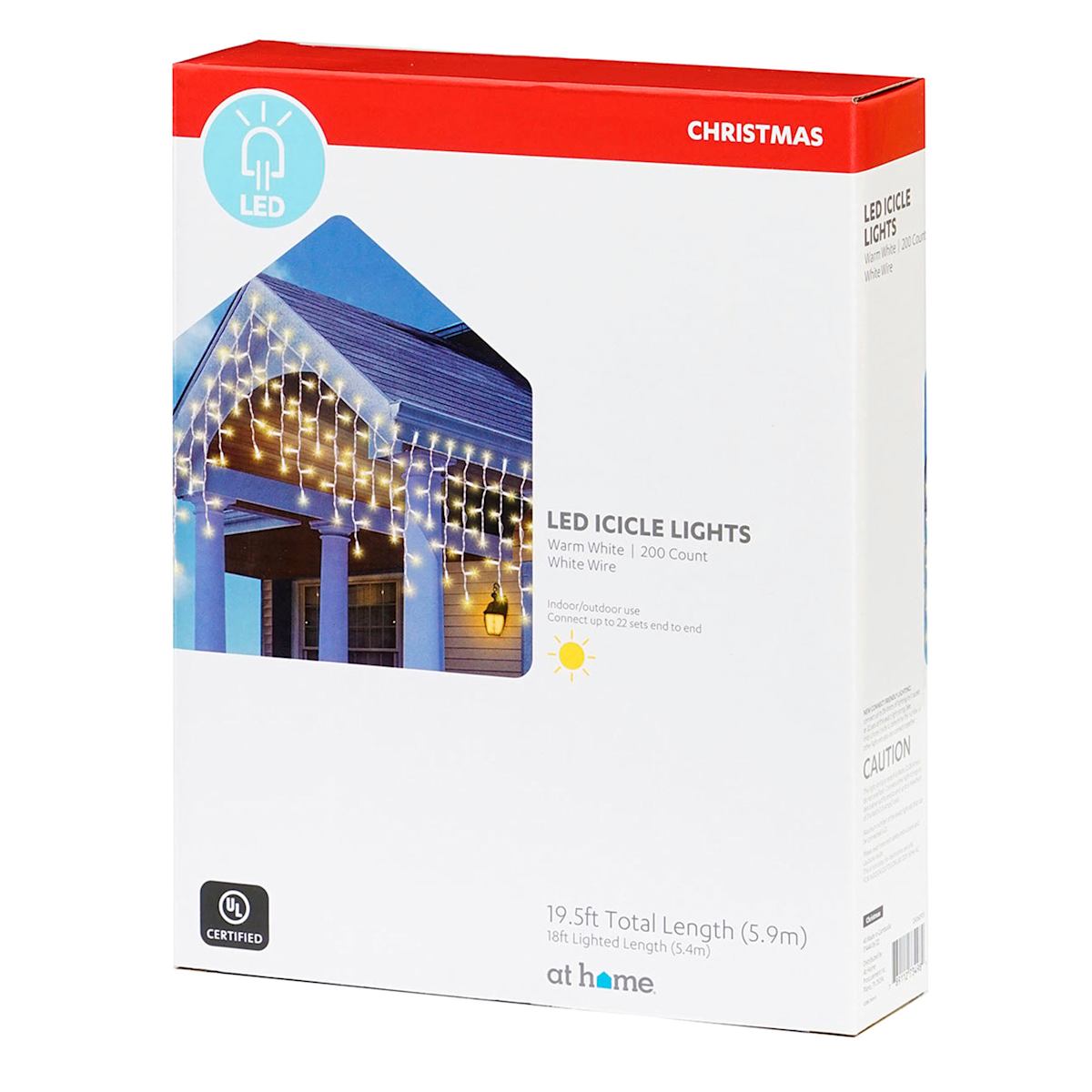 Warm White LED Icicle String Lights 200-count | Christmas Tree Decor ...