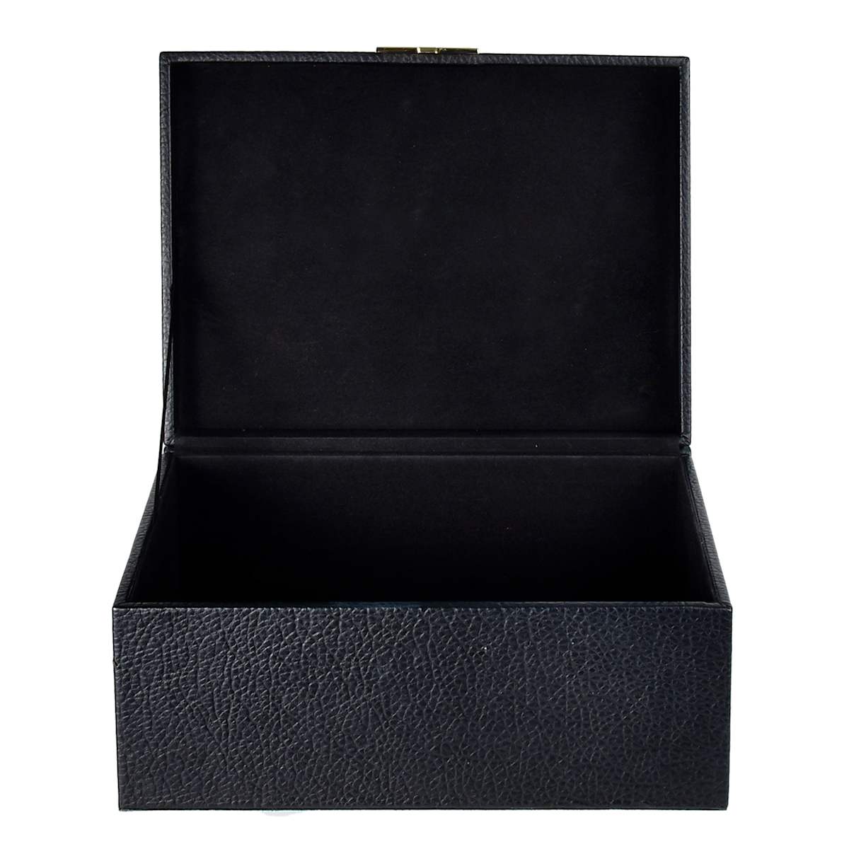 Black Leather Decorative Box, Large