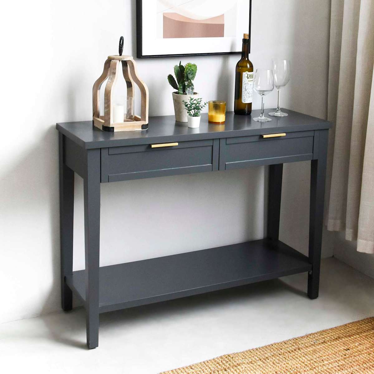 Grey 2 Drawer Console At Home
