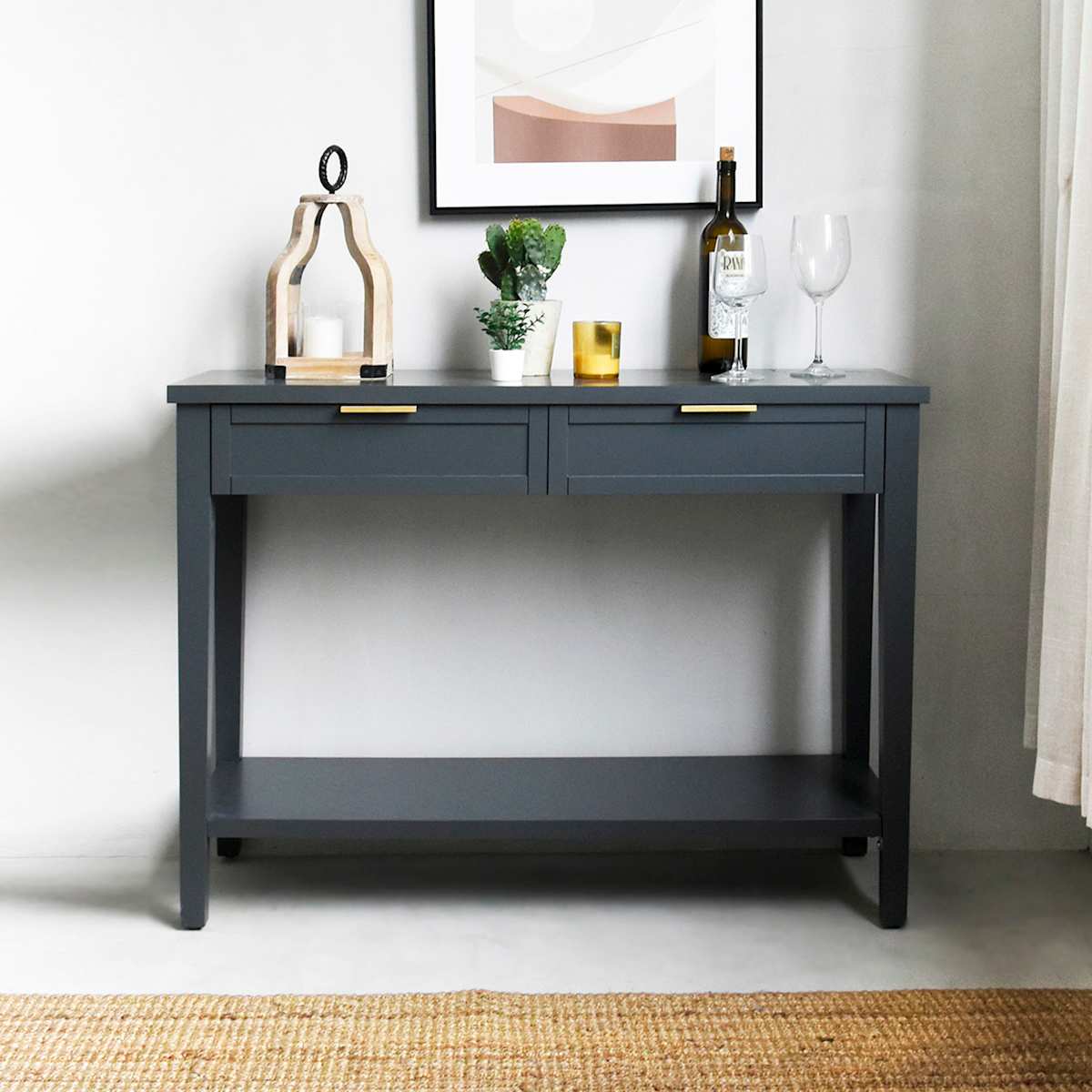 Grey 2 Drawer Console At Home