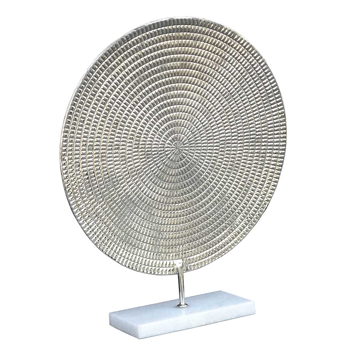 Metal Disk with Marble Base, 9.5"