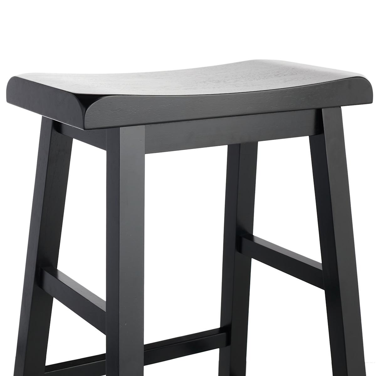 Providence Black Saddle Backless Barstool 29in | Modern Bar Decor | At Home
