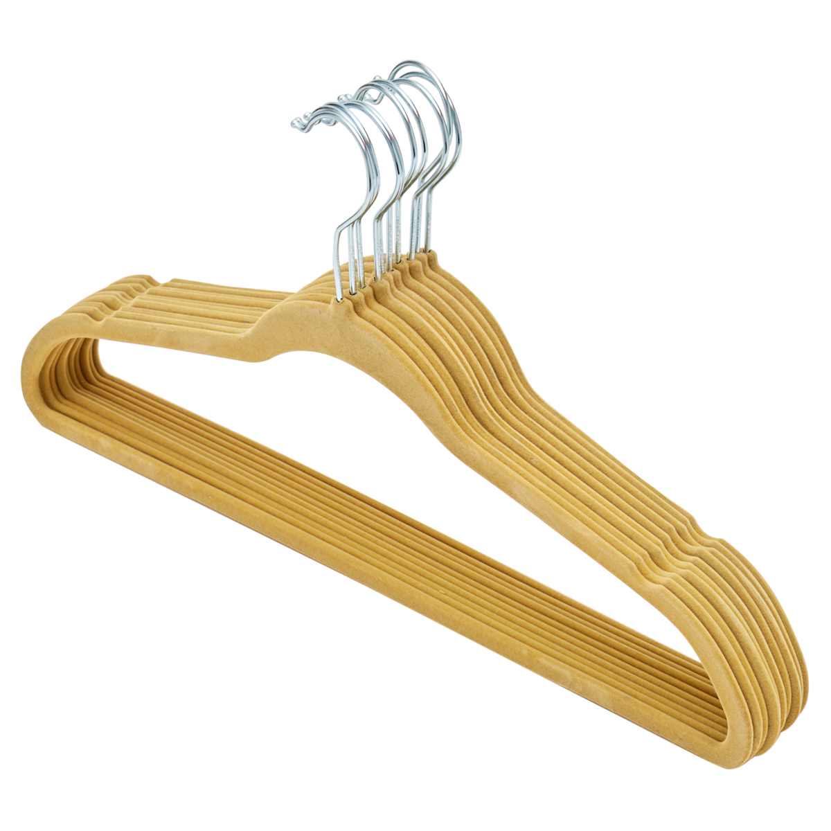 10-Pack Velvet Hangers Set, Camel