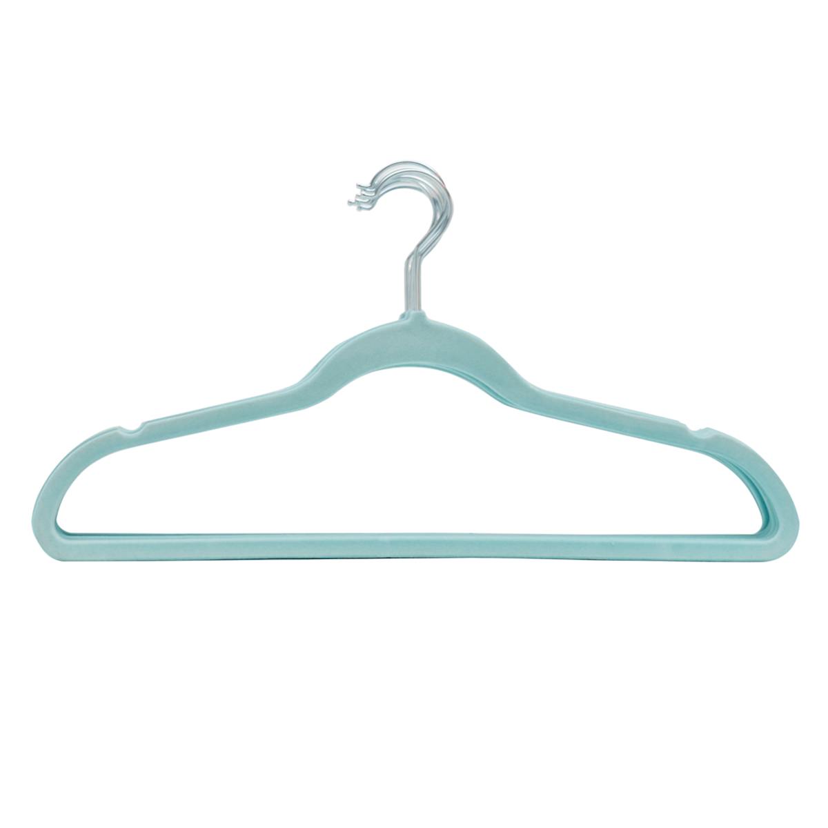 10-Pack Velvet Hangers Set, Sky Blue