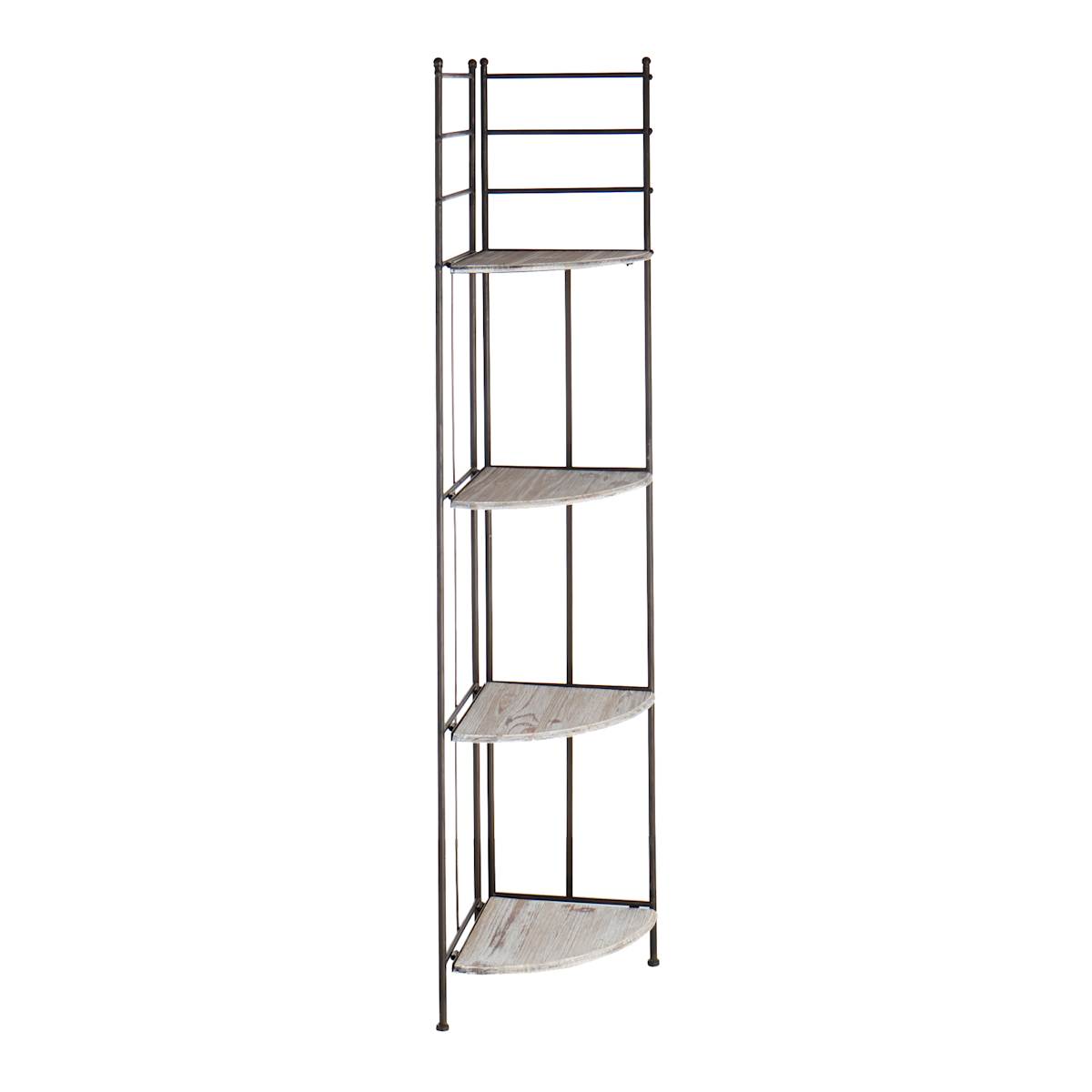 Corner Rack with Wood Shelves At Home