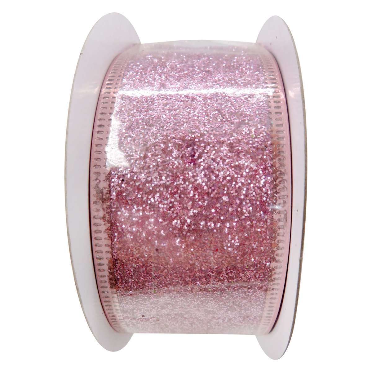 Pink Glittered Ribbon 1.5in x 8yd | Holiday Decor | At Home