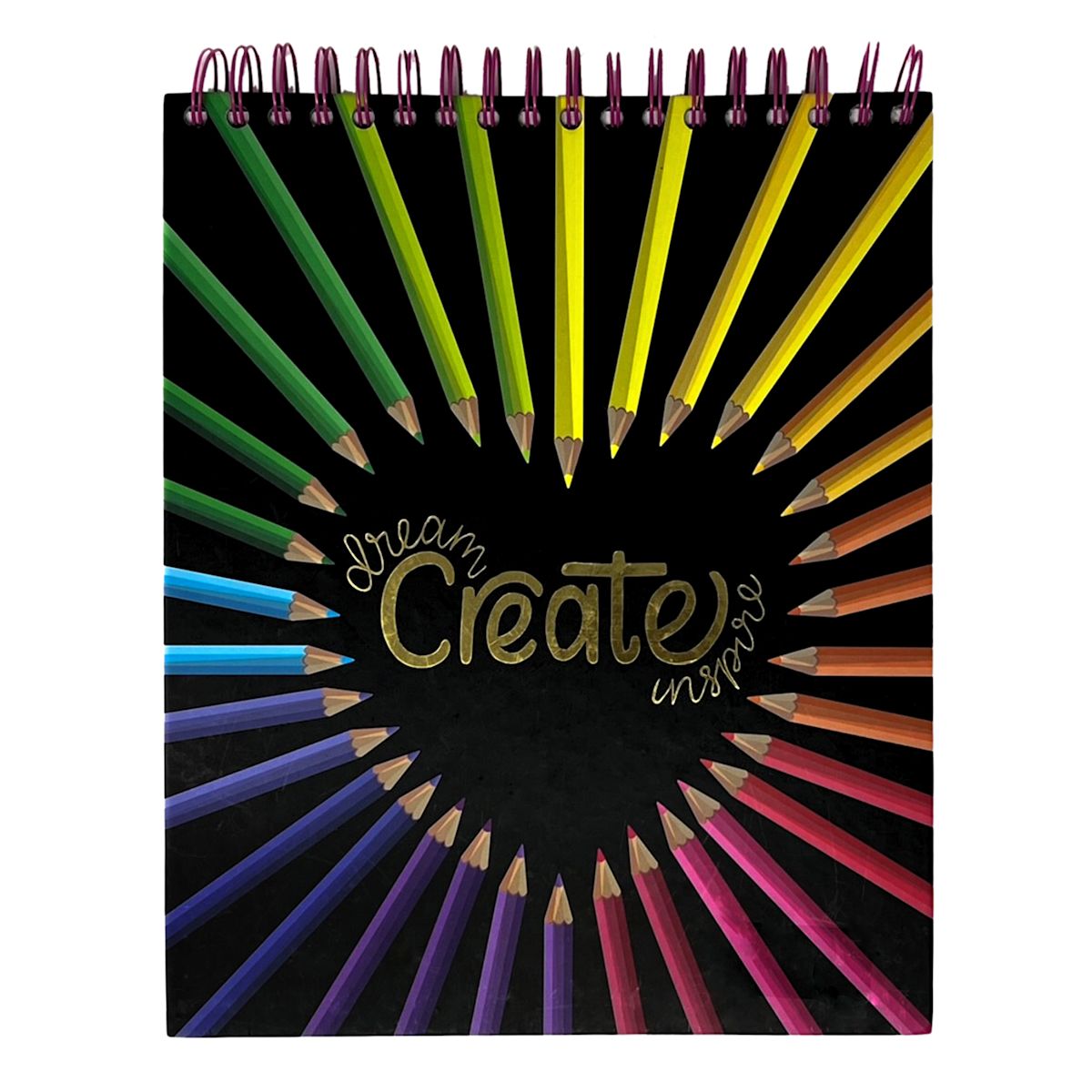 Dream Create Inspire Black Sketch Book