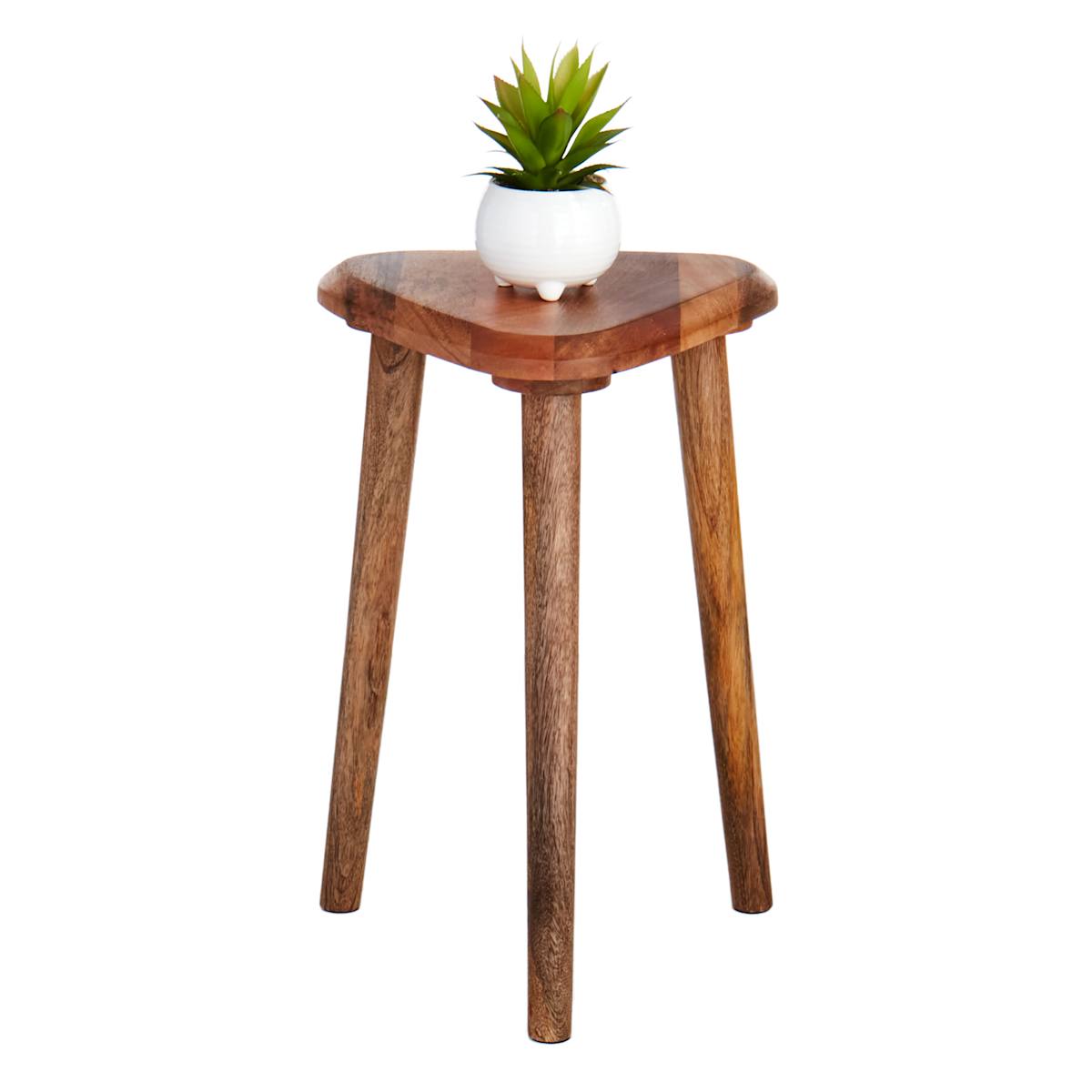 Found & Fable Triangle Mango Wood Side Table