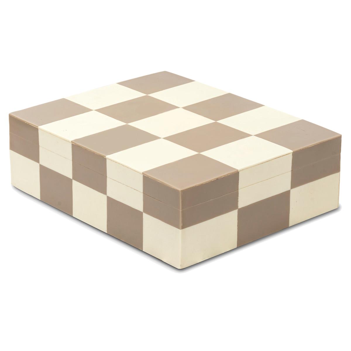 Honeybloom Tan & White Checkered Box, Large