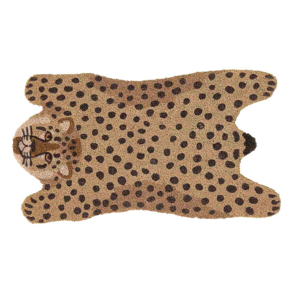 Found & Fable Cheetah Shaped Coir Mat, 18x30 | At Home