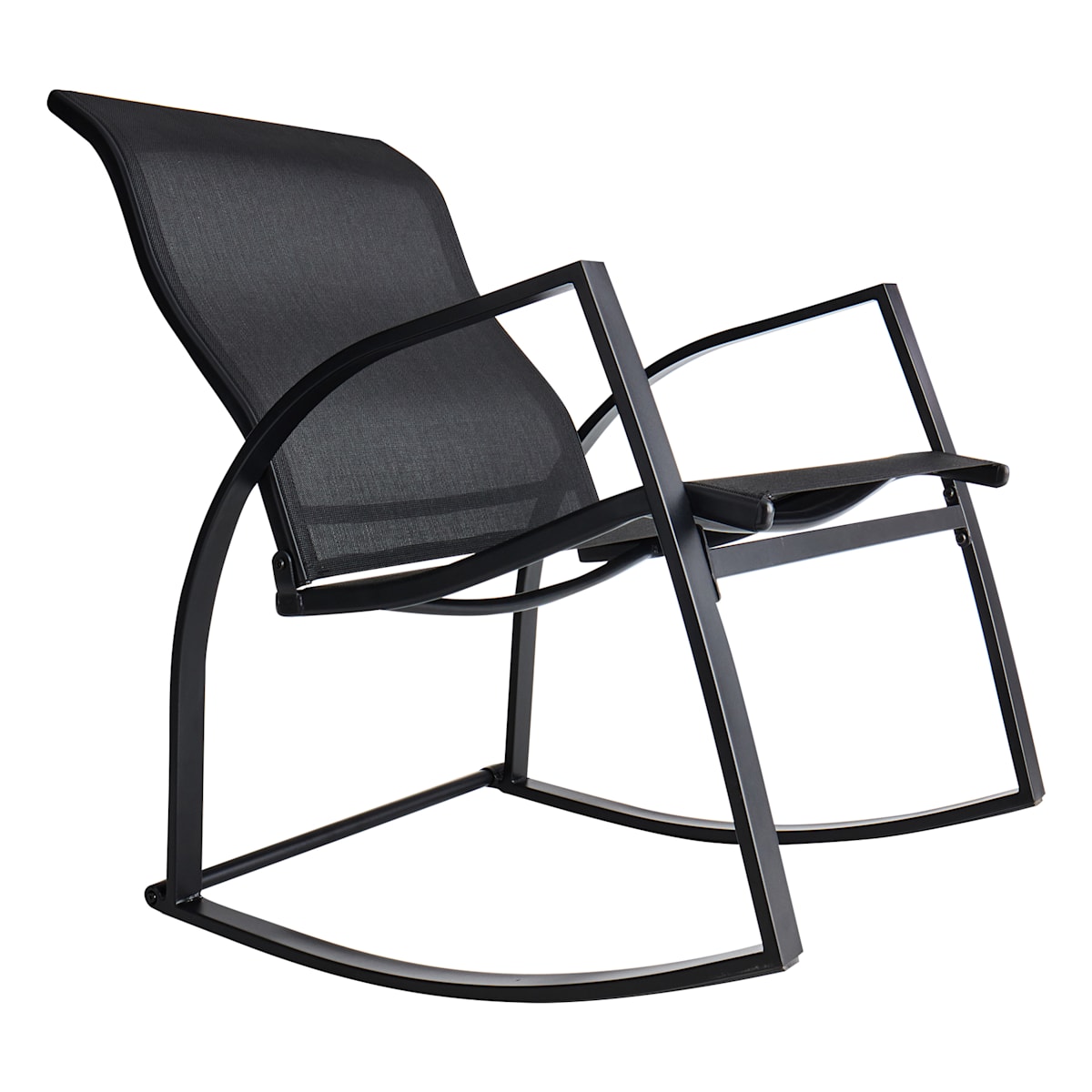 Crosby St. Sling Rocker Patio Chat Set, Black | At Home