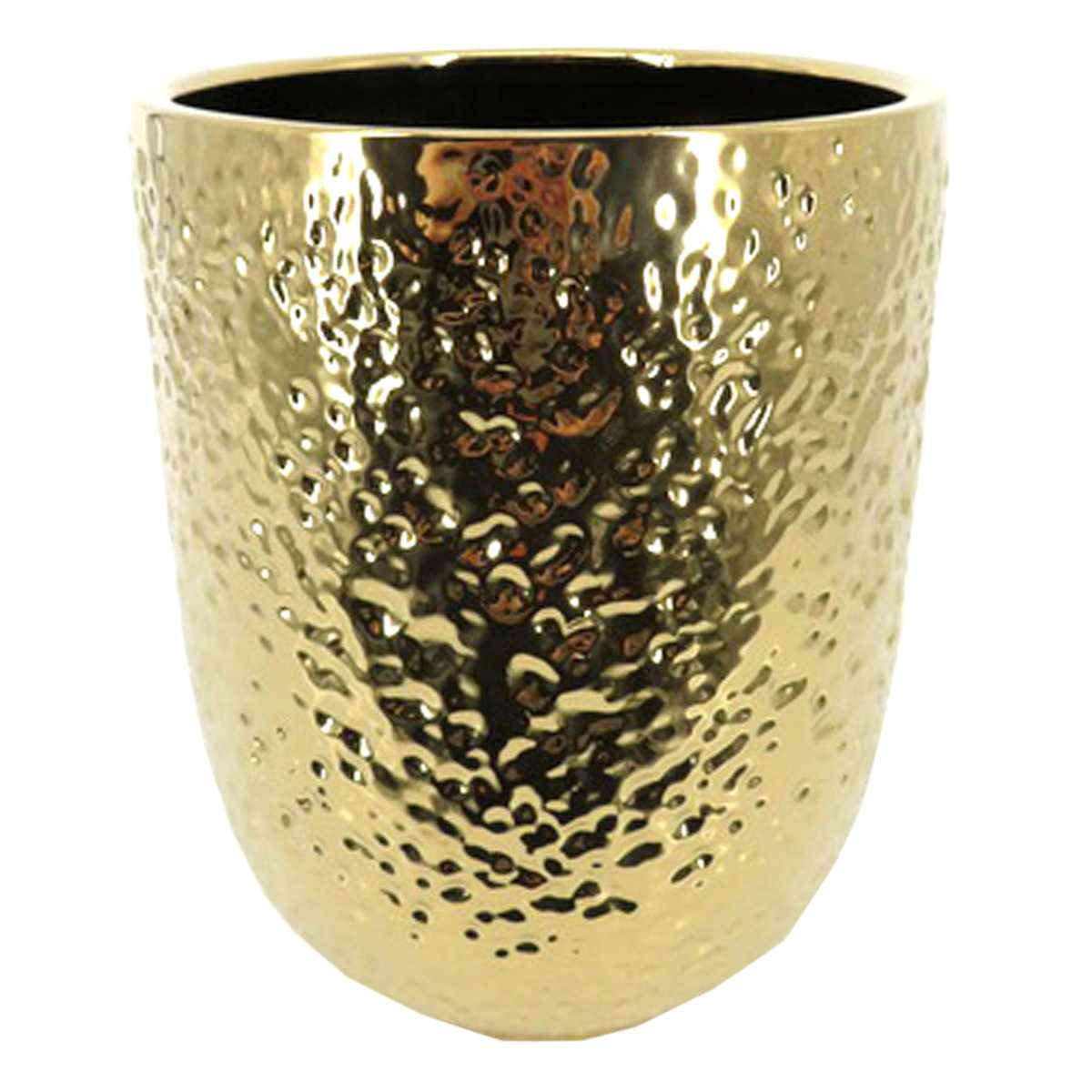 Found & Fable Indoor Gold Dimple Tall Planter, 8"