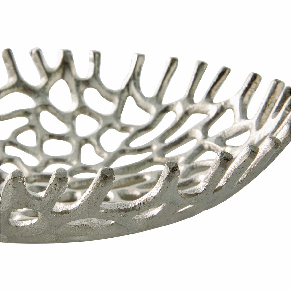 Silver Round Coral Bowl, 9"