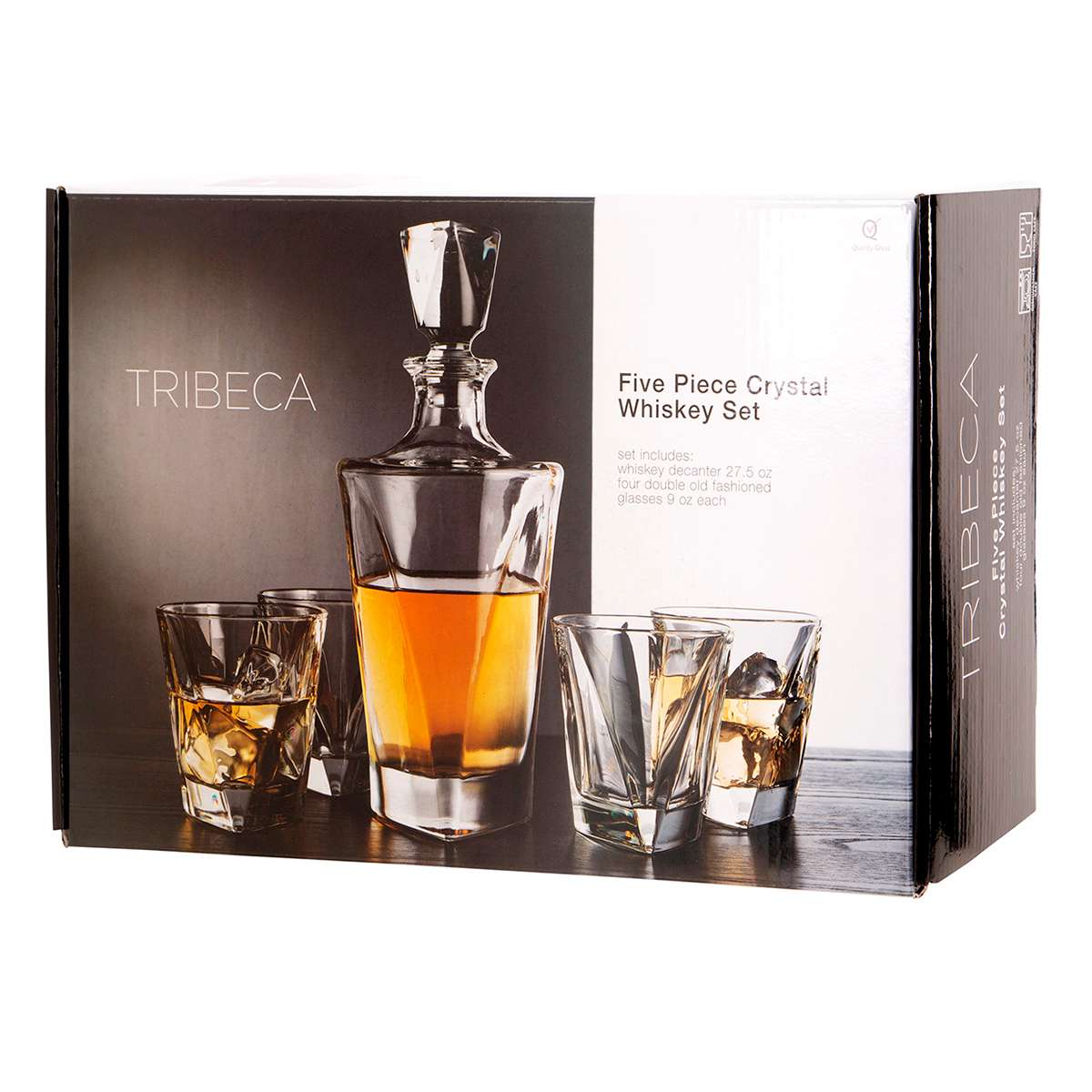 Set of 5 Tribeca Crystal Whiskey Set, 25.5oz/11.5oz